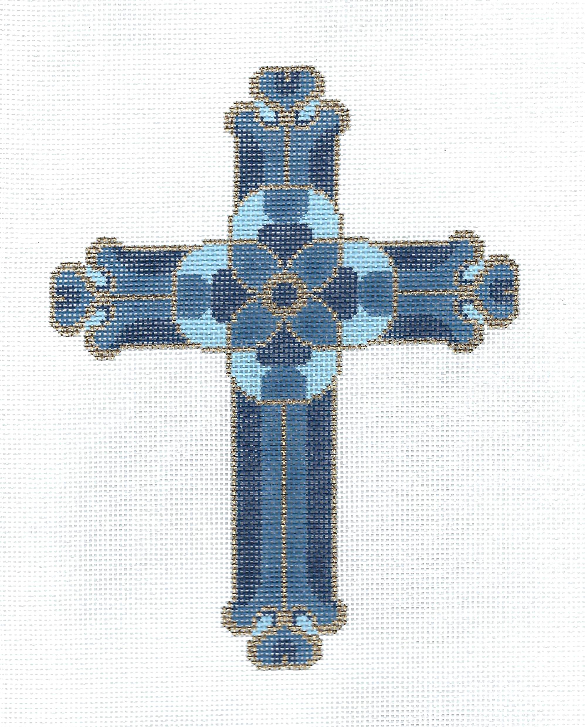 7" Tall Cross – Needlepoint by Wildflowers