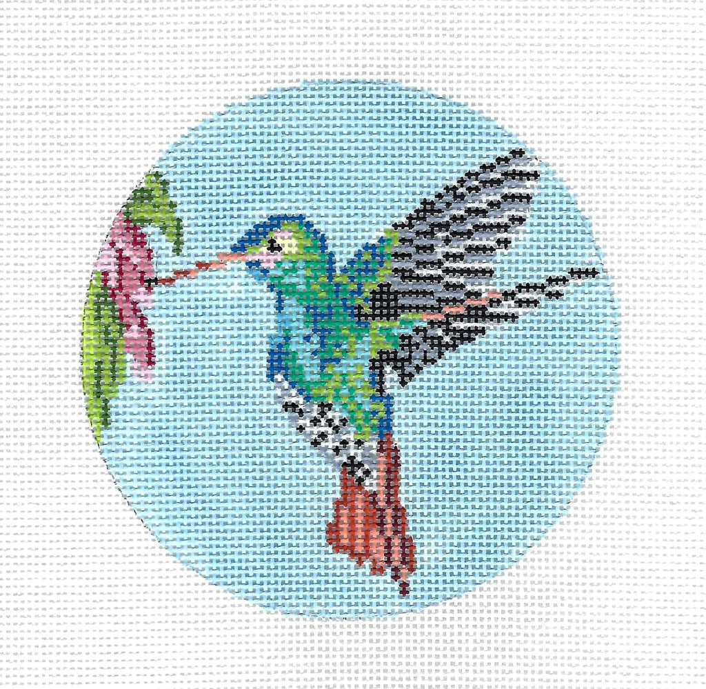 Bird Round ~ Elegant Rufous-Tailed Hummingbird 4.0" Round 18 Mesh hand ...