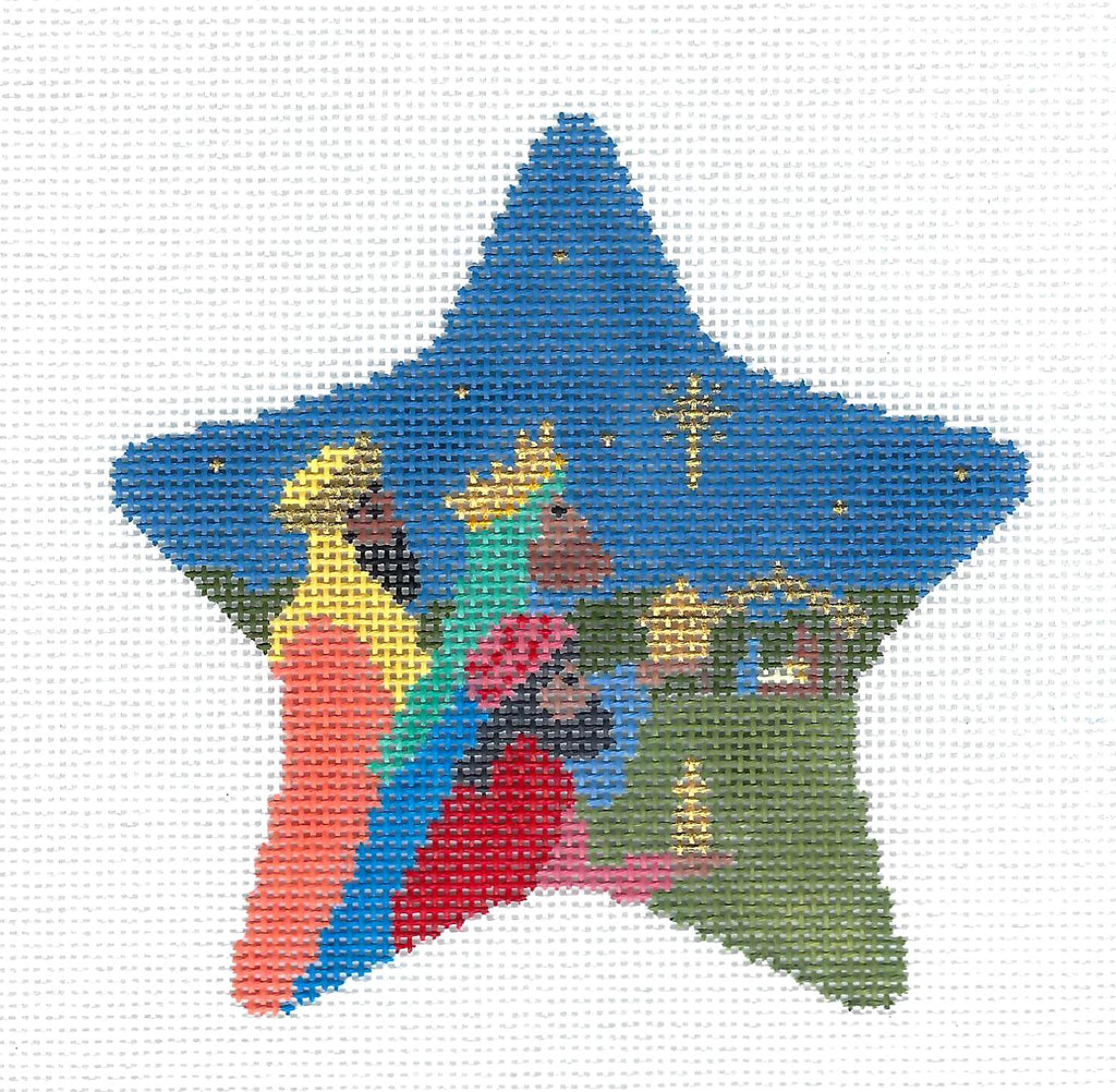 Christmas Nativity ~ The 3 Kings STAR handpainted Needlepoint Canvas b ...