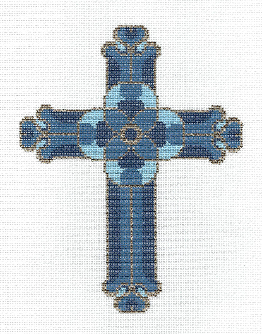 7" Tall Cross – Needlepoint by Wildflowers