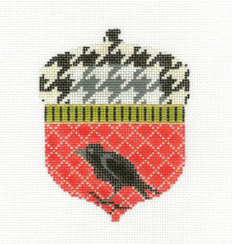 Kelly Clark Acorn ~ Halloween Black Raven Acorn handpainted Needlepoin ...