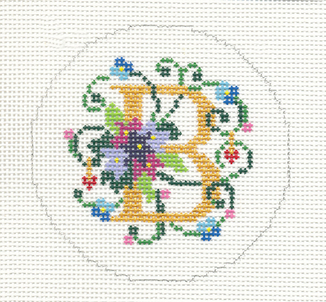 Floral Alphabet Letter Collection – Needlepoint by Wildflowers