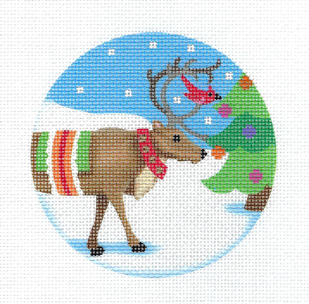 Christmas ~ Reindeer Helper with Christmas Tree 18 Mesh handpainted Ne ...