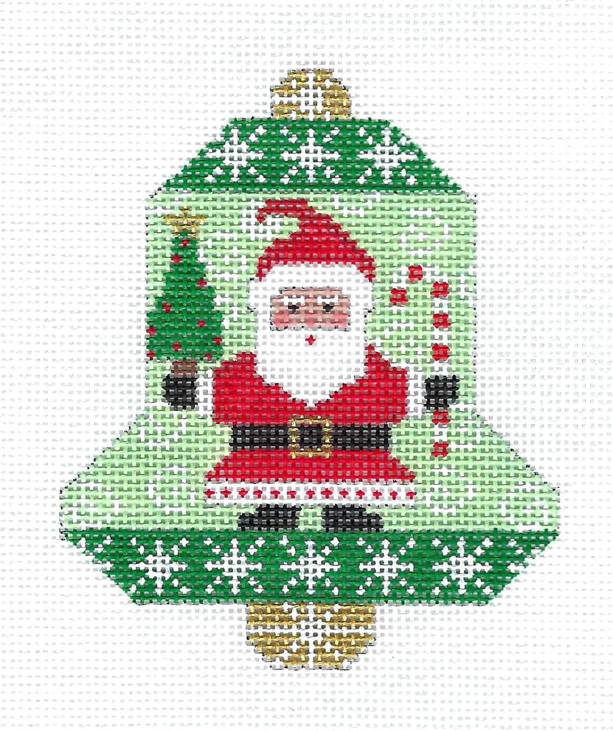 Christmas ~ Christmas Santa Bell handpainted Needlepoint Ornament by C ...