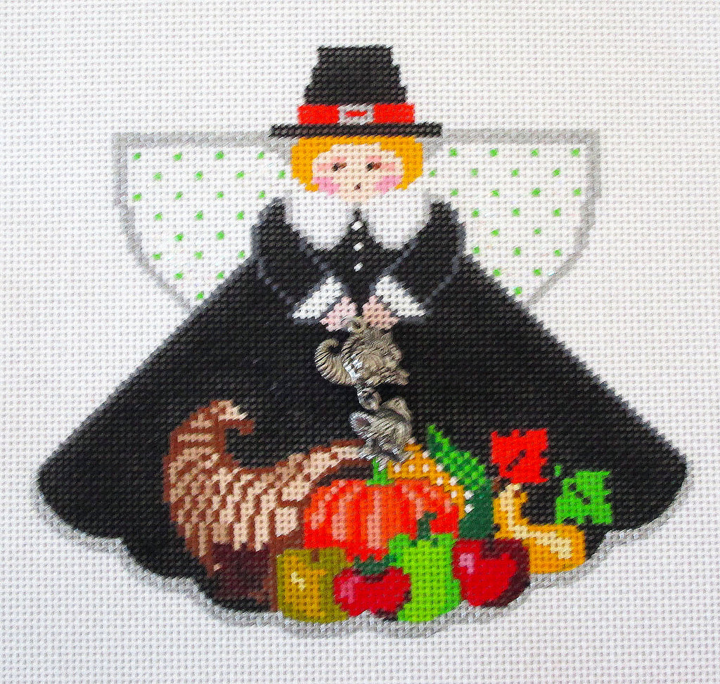Angel ~ Thanksgiving Angel & Charms hand painted Needlepoint Ornament ...